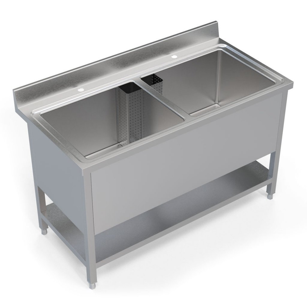 1400mm Wide Stainless Steel Double Pot Wash Catering Sink – PW-1400 ...